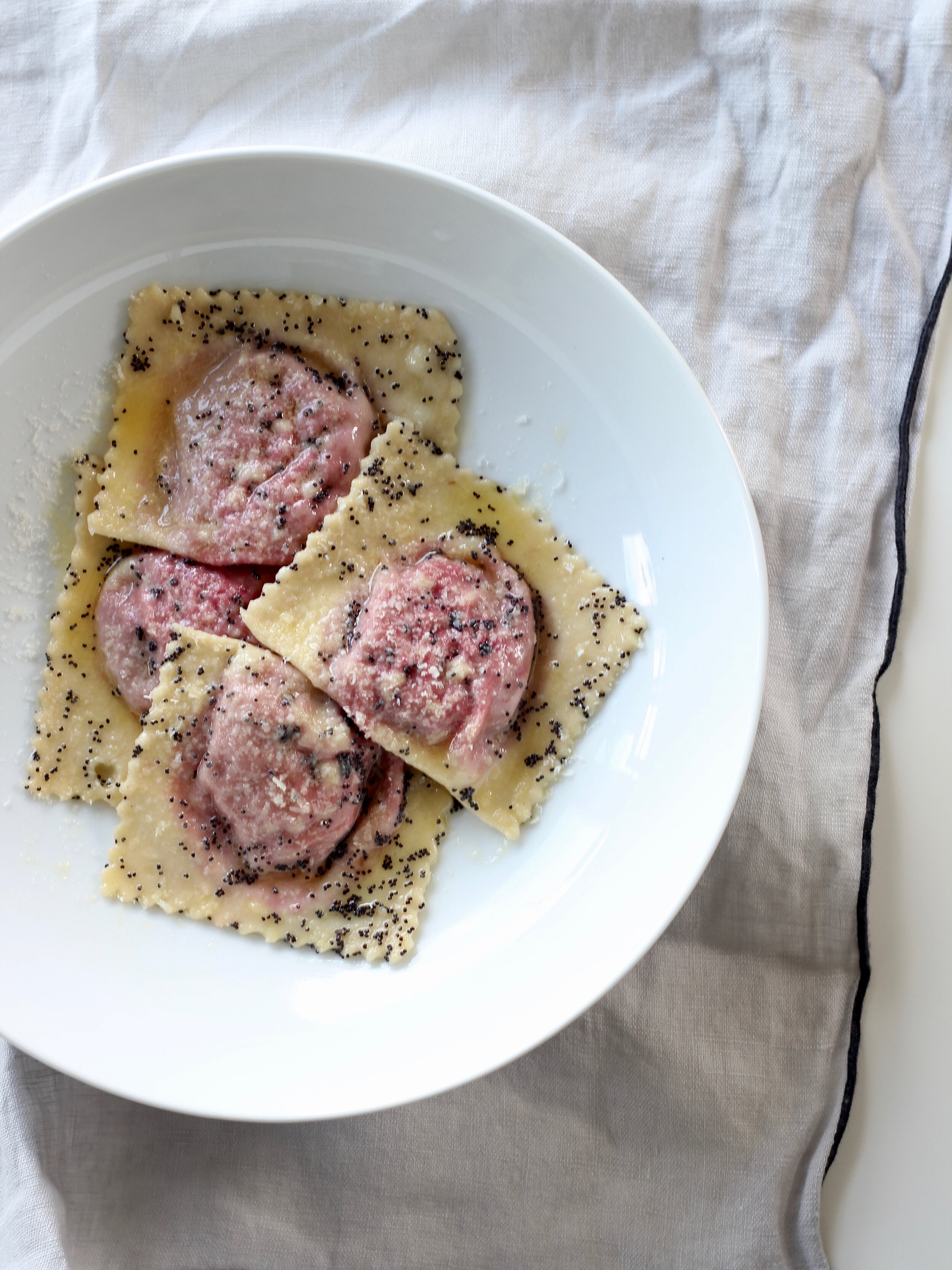 Beetroot ravioli with poppy seed butter – Julia Eats Italy